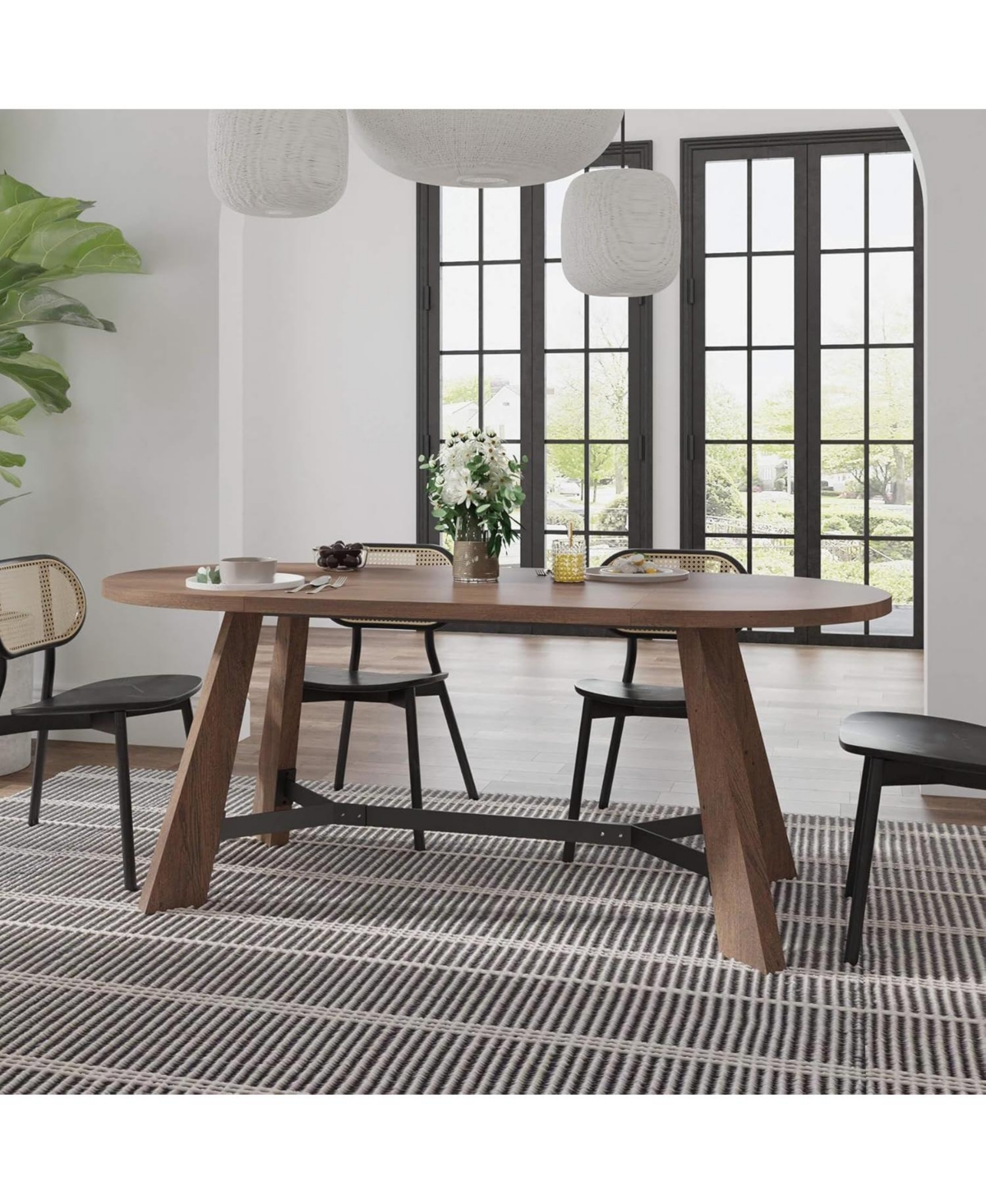 Click here for logicfox 70.8 Oval Work Desk for 6-8 People Rustic... prices