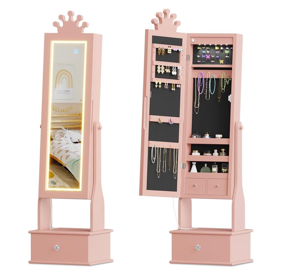 Click here for gaomon Kids Jewelry Armoire with Full-Length Mirro... prices
