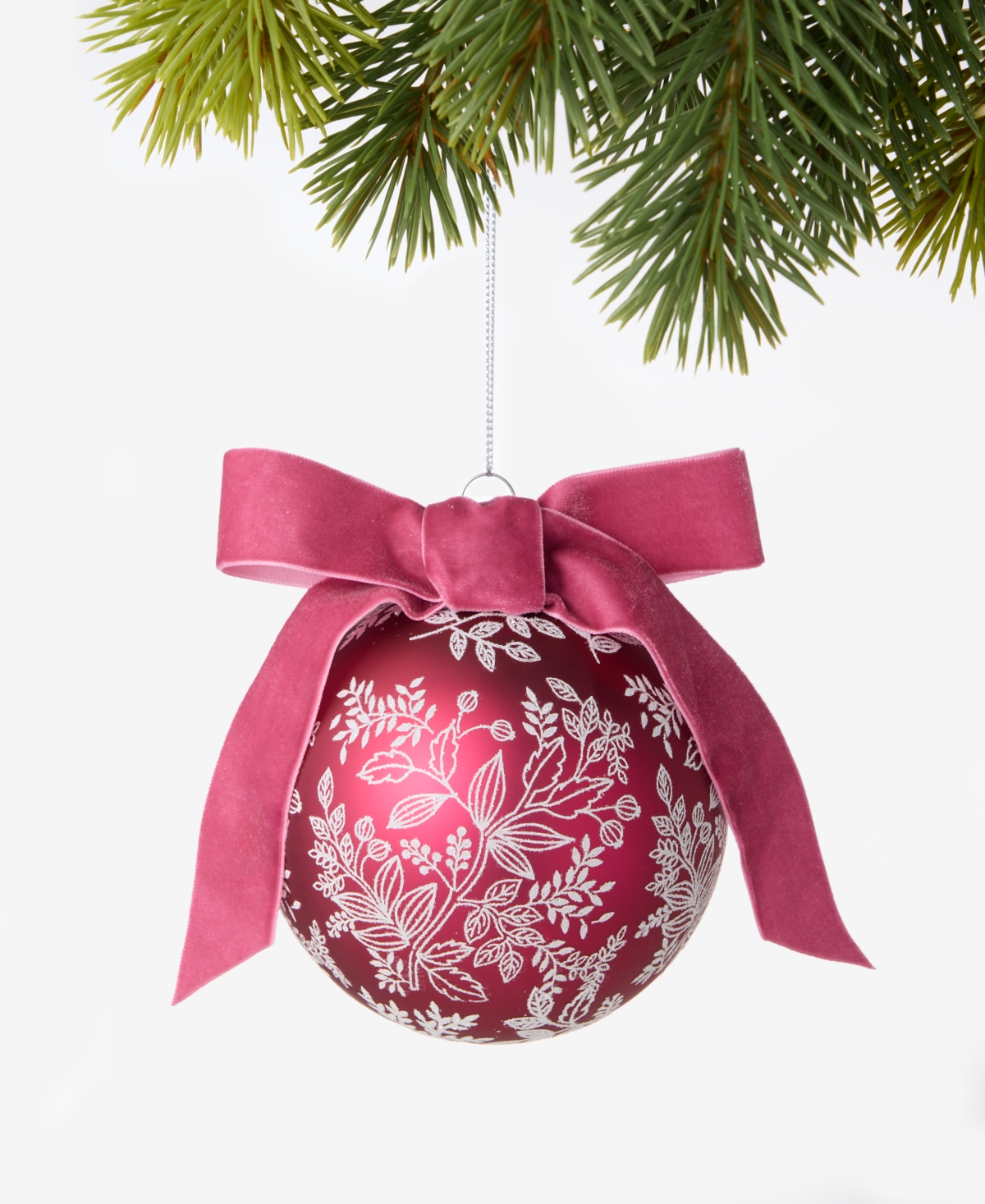 Click here for Holiday Lane Holiday Toile Red Floral Ball Ornamen... prices