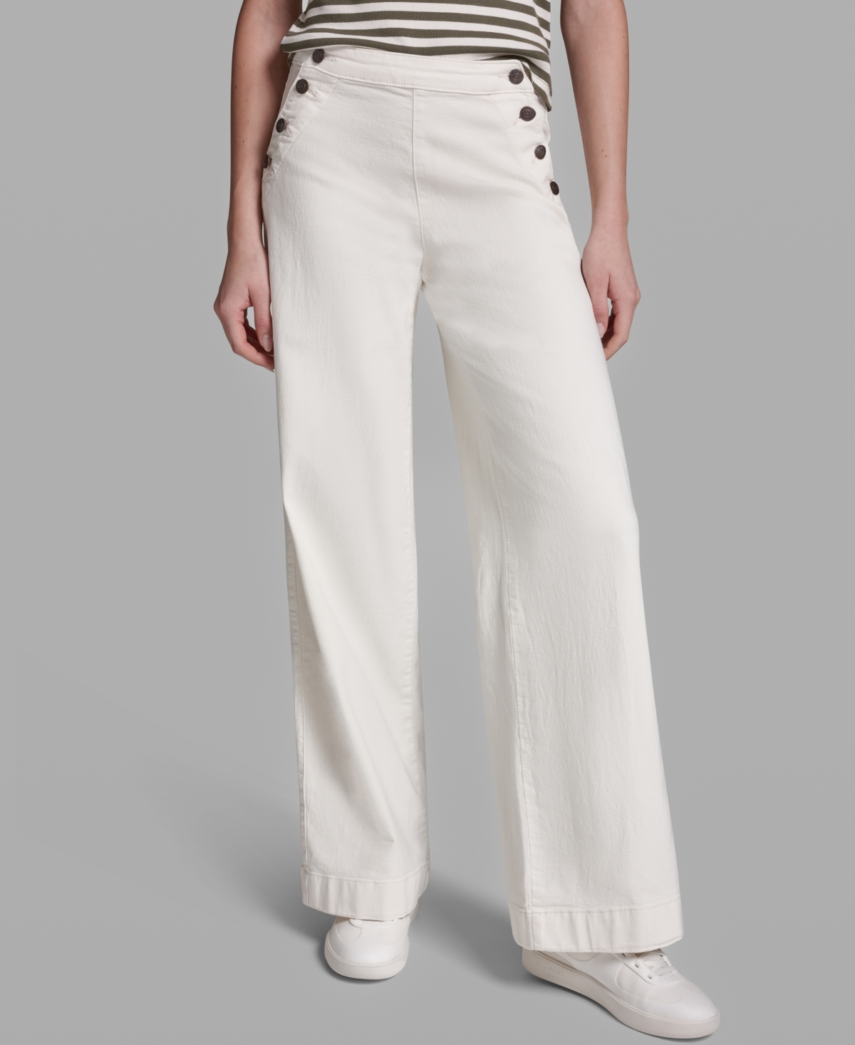 Click here for Bcbg Womens Loose-Fit Wide-Leg Pants - Whisper Whi... prices