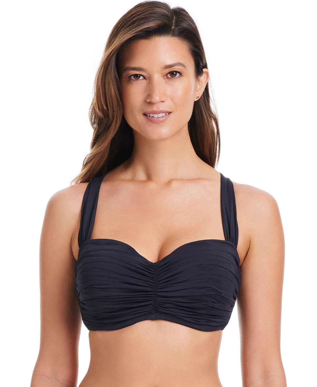 Click here for Bleu Rod Beattie Shirred Underwire D-Cup Bikini To... prices