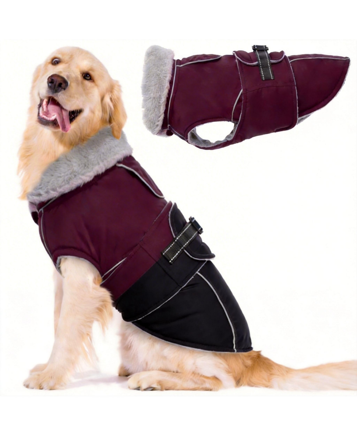 Click here for Aronkl Reflective Waterproof Dog Jacket with Fur C... prices