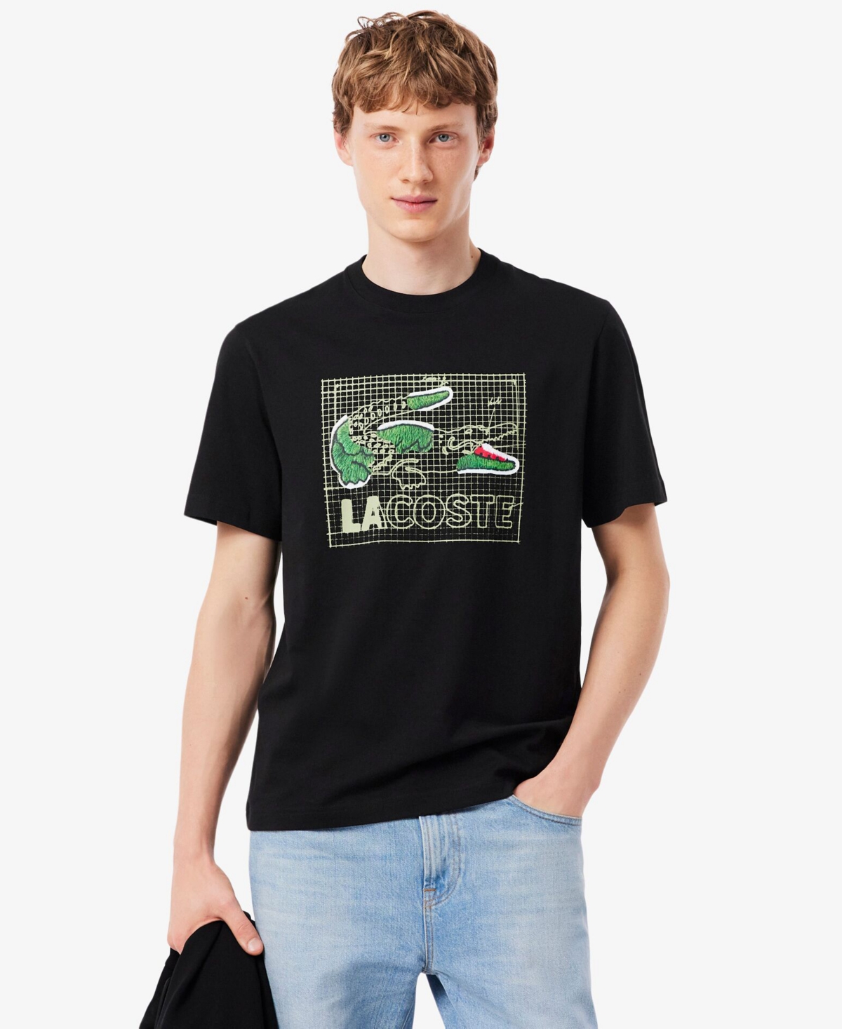 Click here for Lacoste Mens Classic-Fit Printed Crewneck T-Shirt... prices