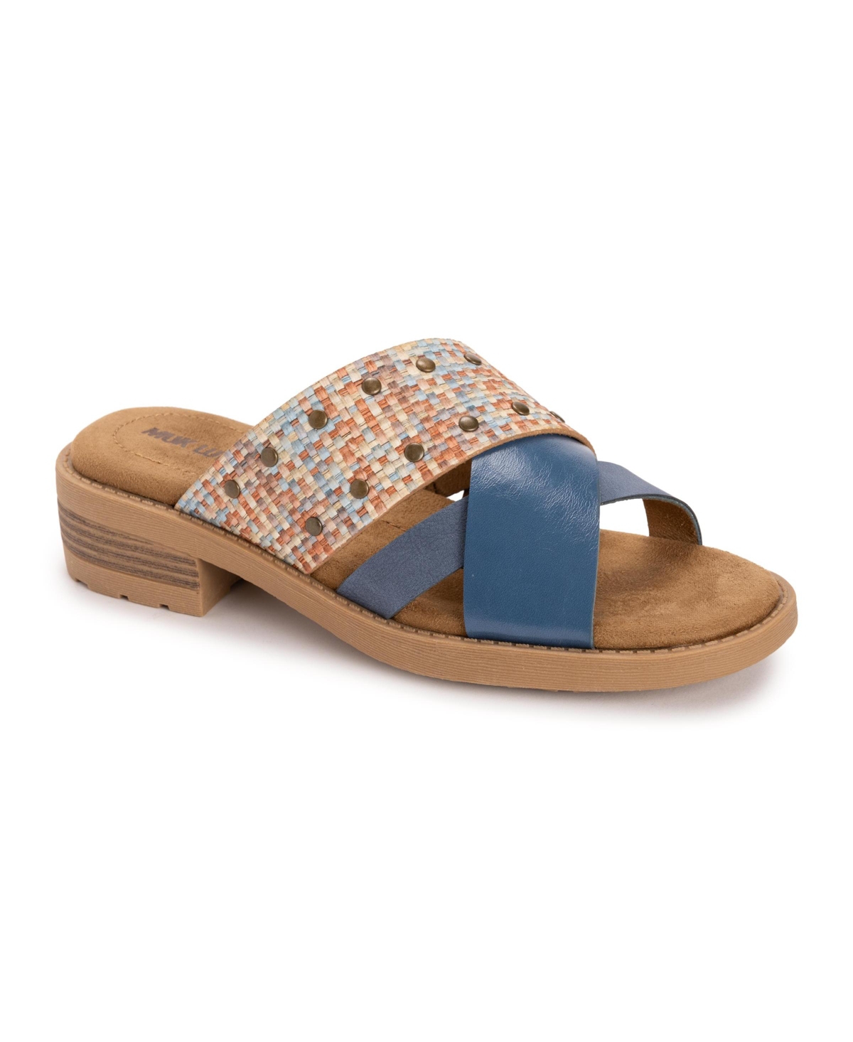 Click here for Muk Luks Womens Vittoria Sandal - Multi blue prices