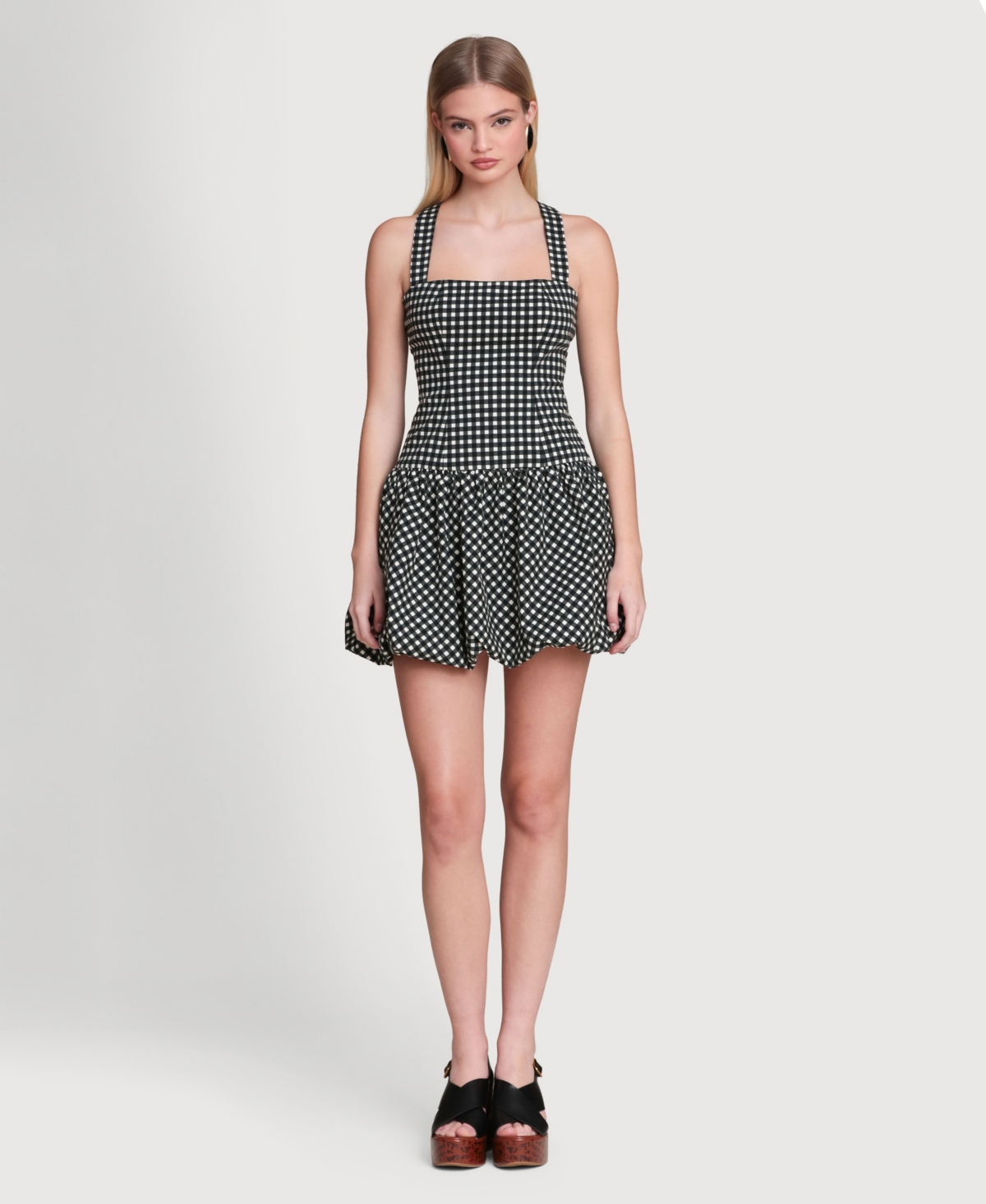 Click here for Avec Les Filles Womens Drop Waist Bubble Hem Mini... prices