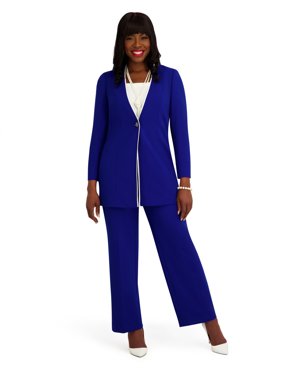 Click here for Kasper Womens Collarless Topper with Flat Piping B... prices