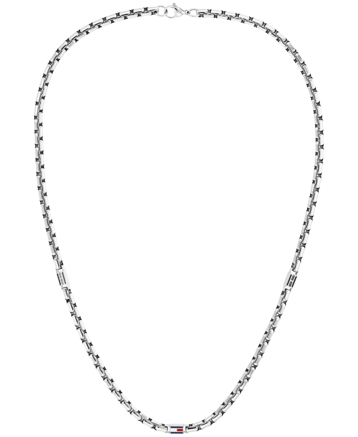 Click here for Tommy Hilfiger Mens 3D Flag Metal Silver Tone Stai... prices