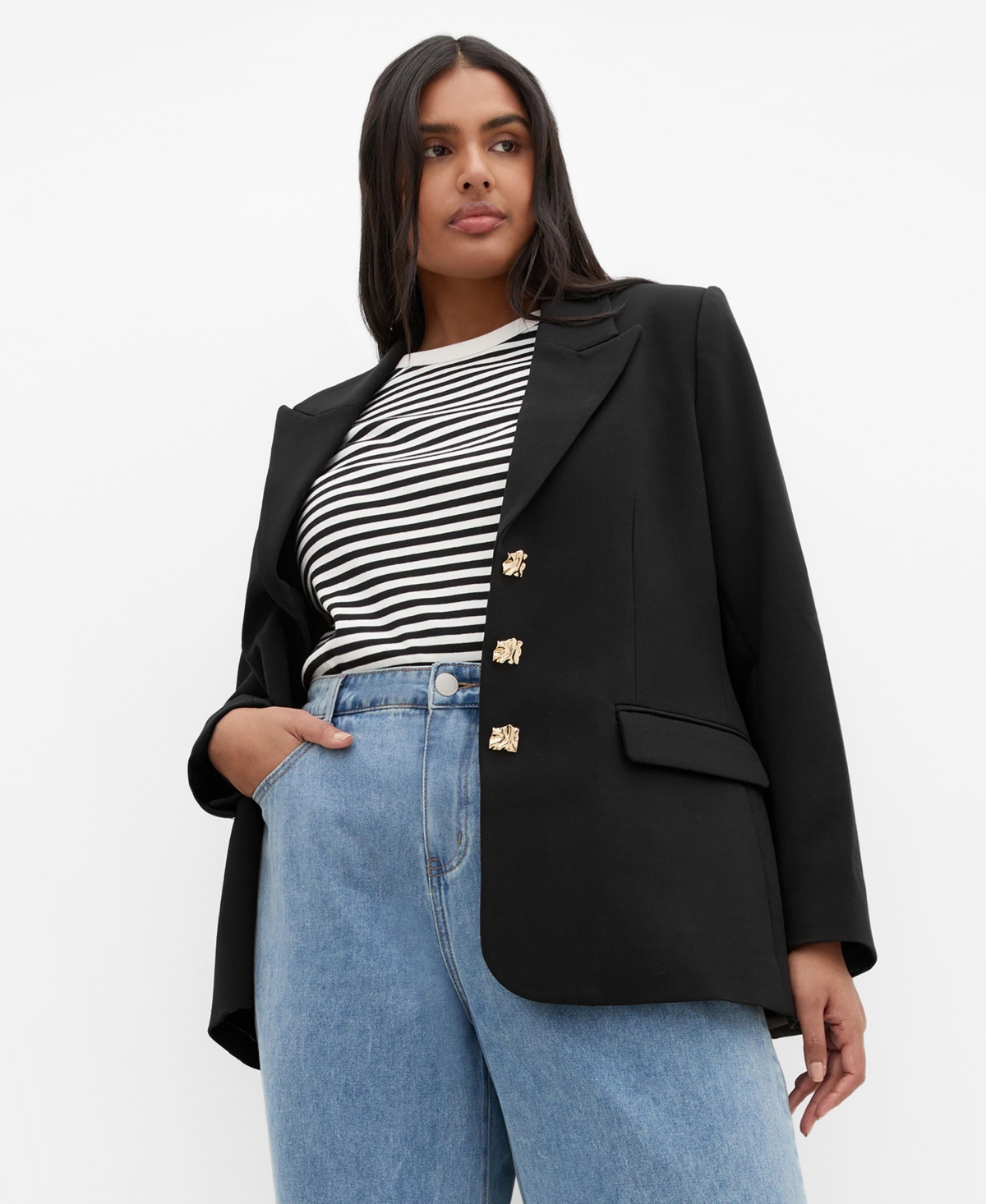 Click here for City Chic Womens Alexi Blazer - Black prices