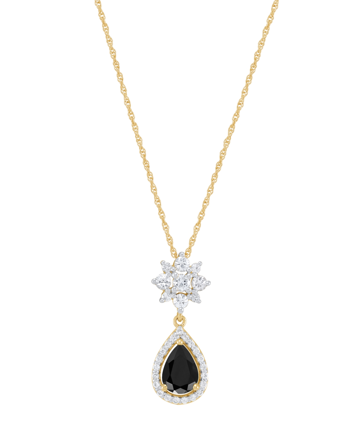 Click here for Macys Onyx & White Topaz (3/8 ct. t.w.) Pendant Ne... prices