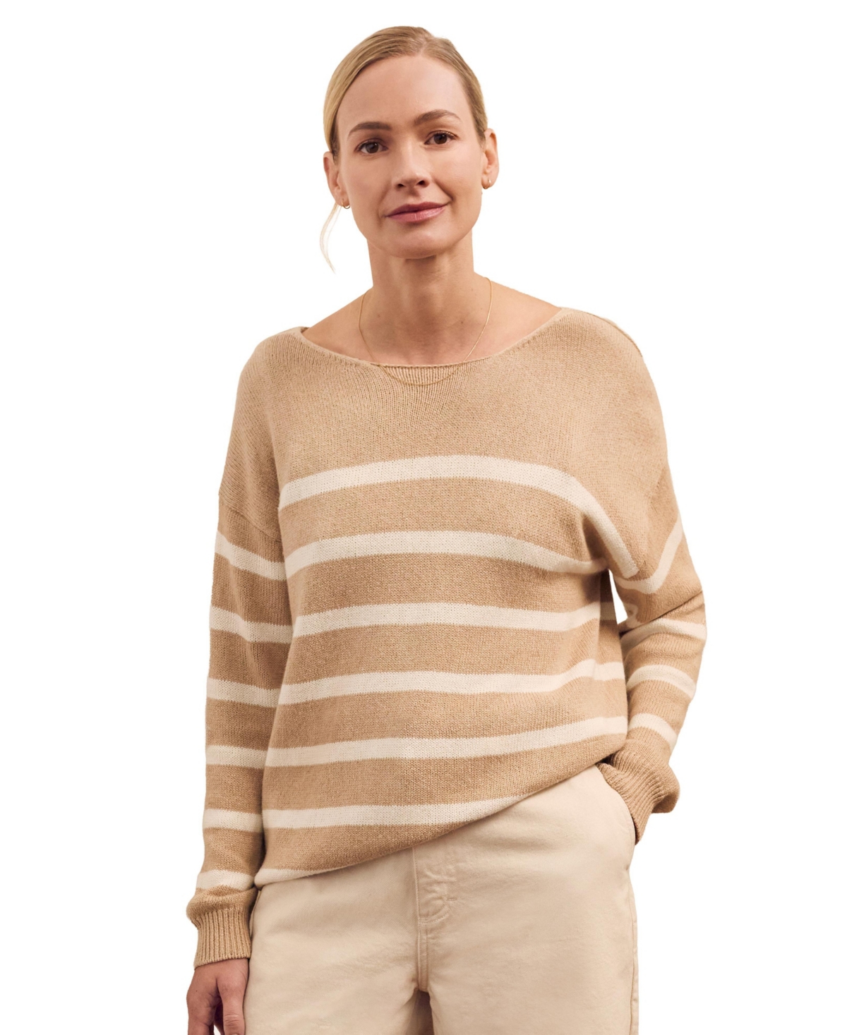 Click here for Celtic & Co. Womens Gauzy Boat Neck Sweater - Oatm... prices