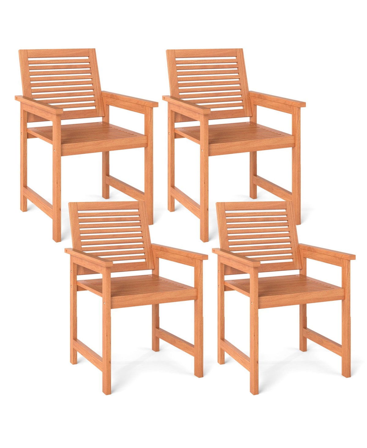 Click here for Gymax Patio Chairs Set of 4 Outdoor Wooden Dining... prices