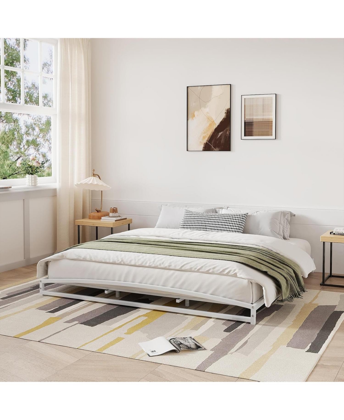 Click here for gaomon Simple Upholstered Panel Bed Frame  Modern... prices