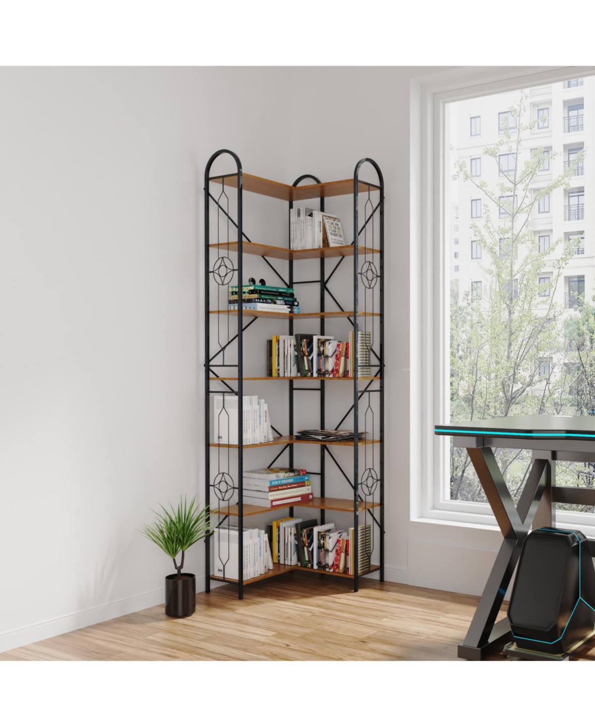 Click here for Streamdale Furniture 7-Shelf Modern Bookcase - Bro... prices