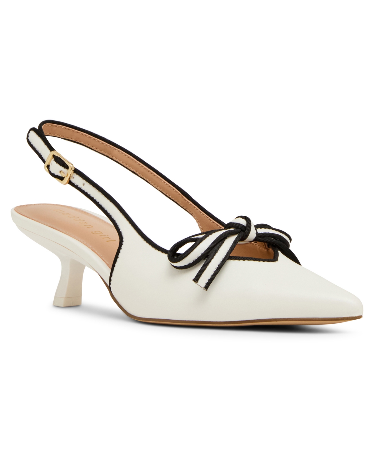 Click here for Madden Girl Womens Kenny Bow Slingback Pumps - Whi... prices