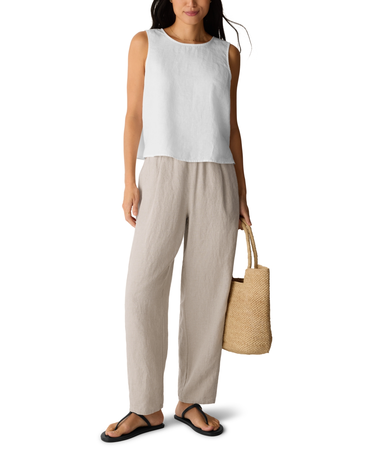 Click here for Eileen Fisher Womens Ankle Pleated Lantern Pants -... prices