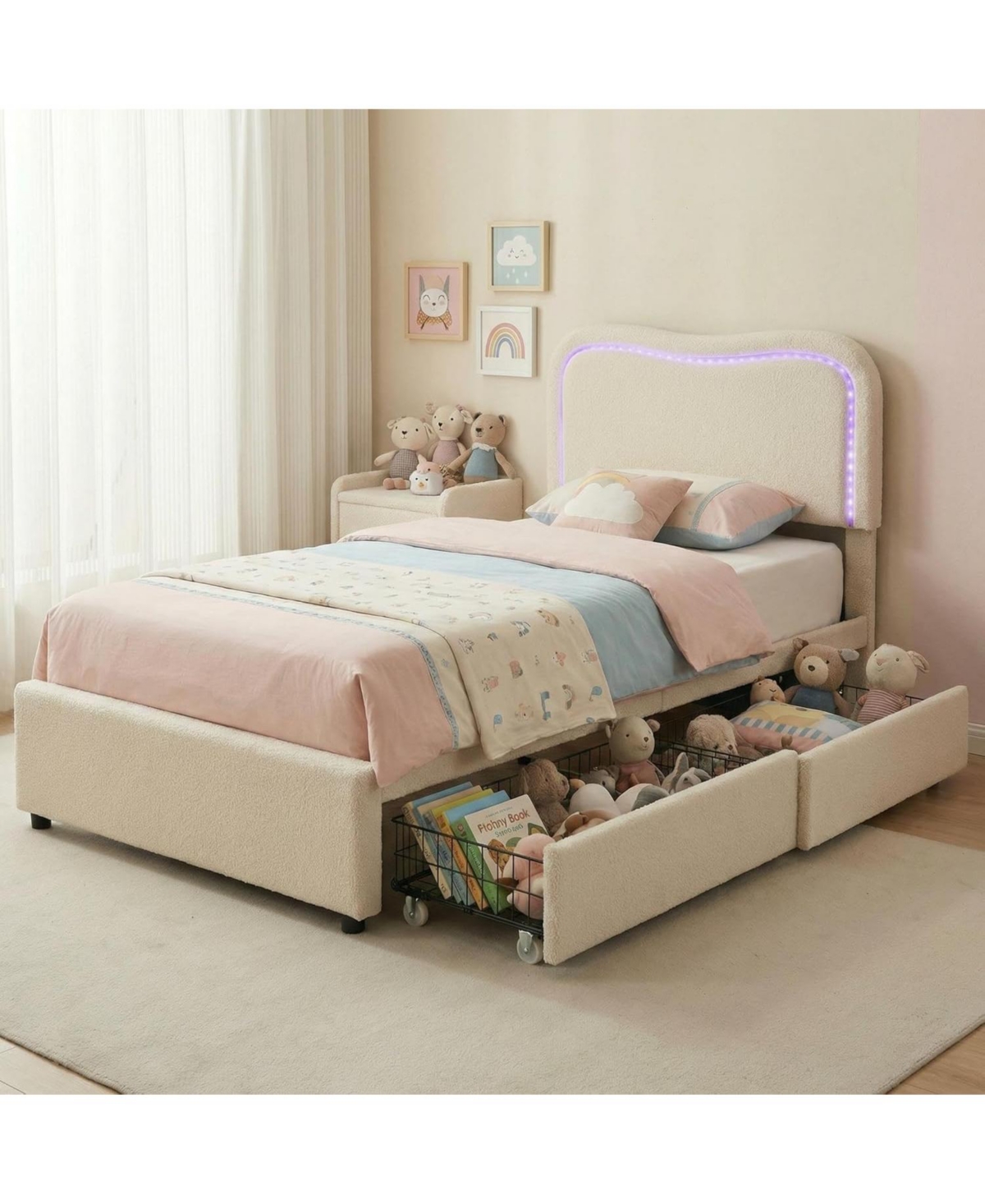 Click here for gaomon Boucle Upholstered Twin Bed Frame with Head... prices
