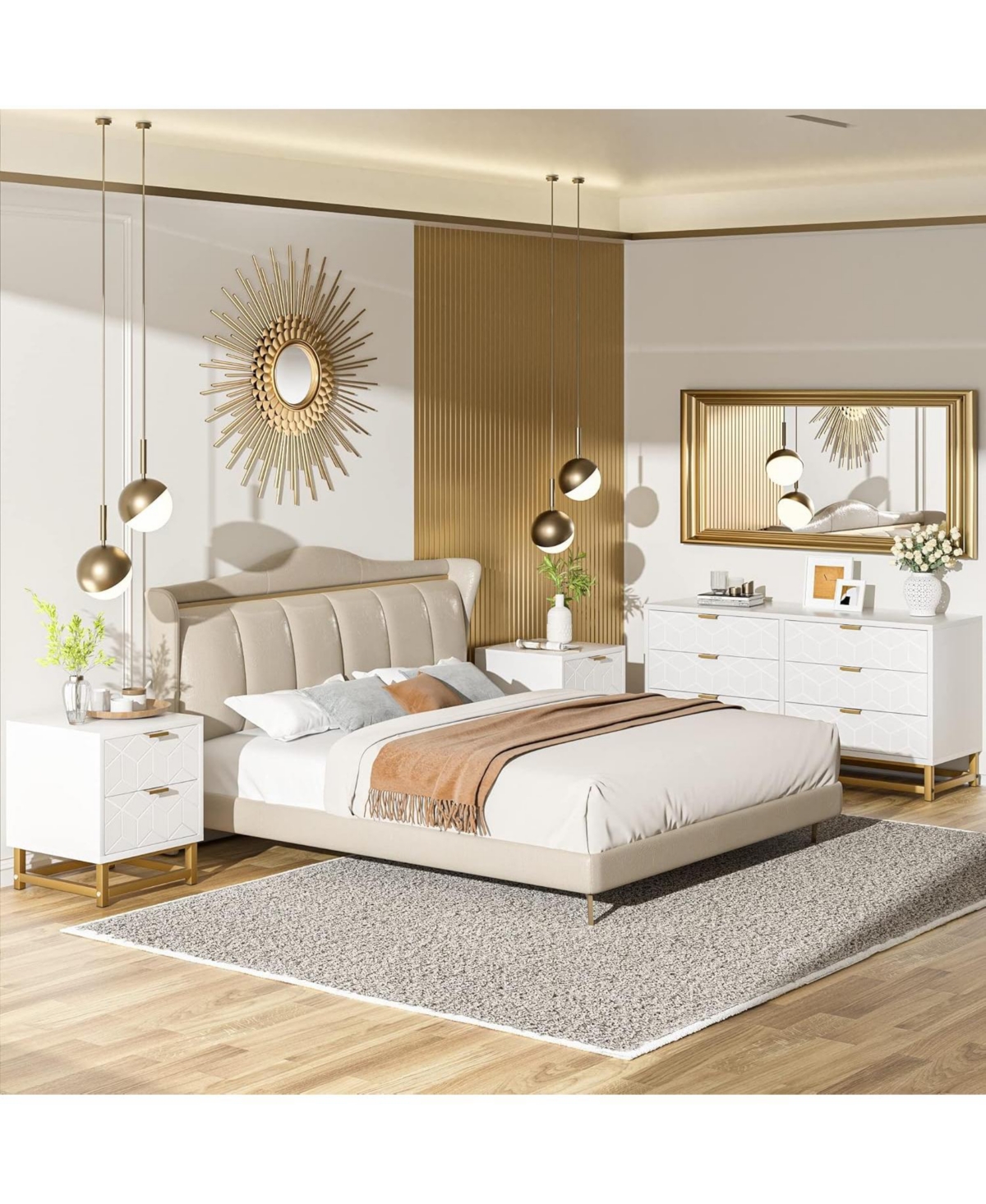 Click here for gaomon 4 Drawer Dresser Gold Handles for Bedroom a... prices