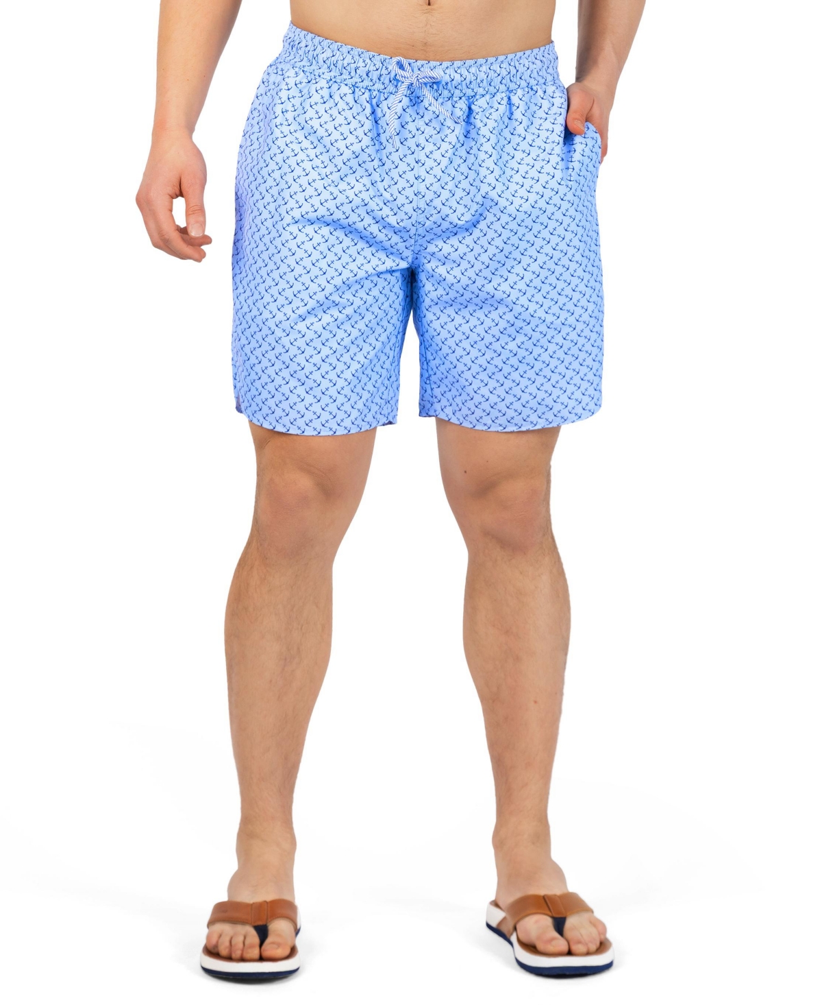 Click here for Tailorbyrd Mens Anchors Printed Swim Shorts - Lt b... prices