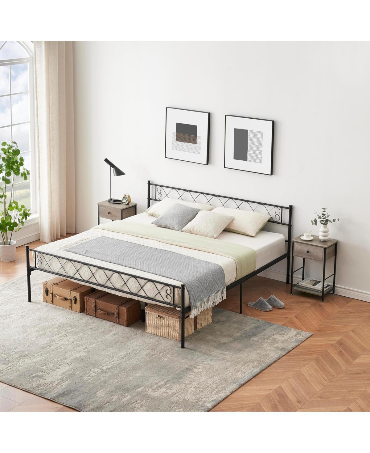 Click here for gaomon Metal Platform Bed Frame With Headboard Sto... prices
