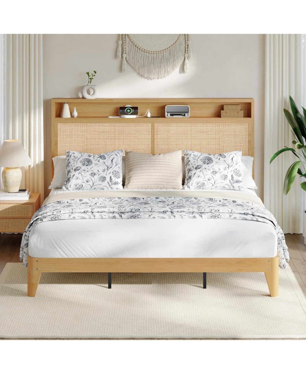 Click here for gaomon Rattan Size Bed Frame - Natural prices