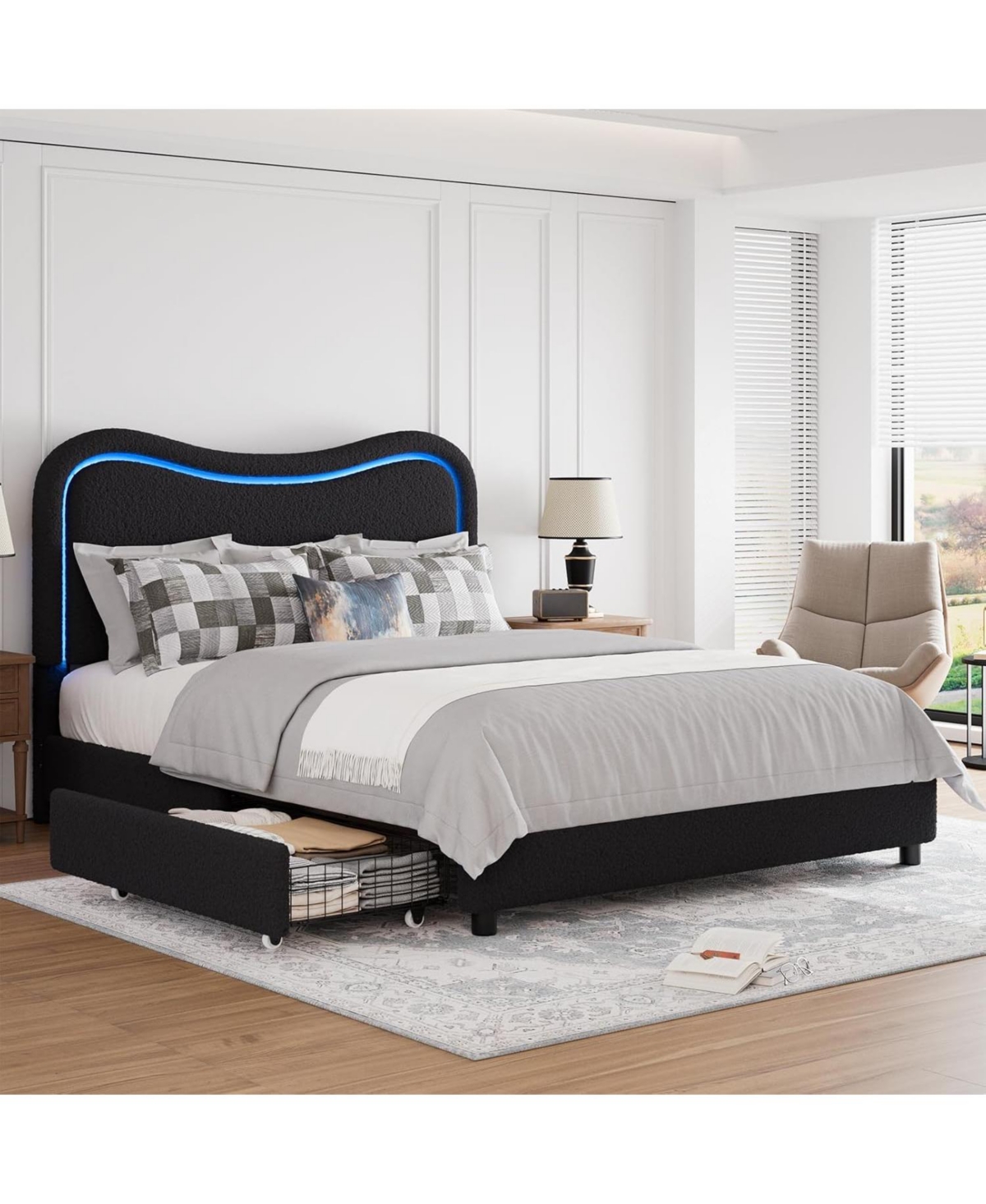 Click here for gaomon Led Bed Frame with 2 Drawers and Headboard... prices
