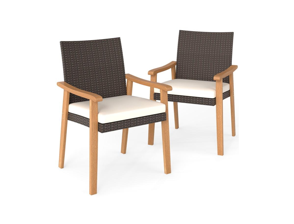 Click here for Slickblue Patio Rattan Dining Chairs Set of 2 with... prices
