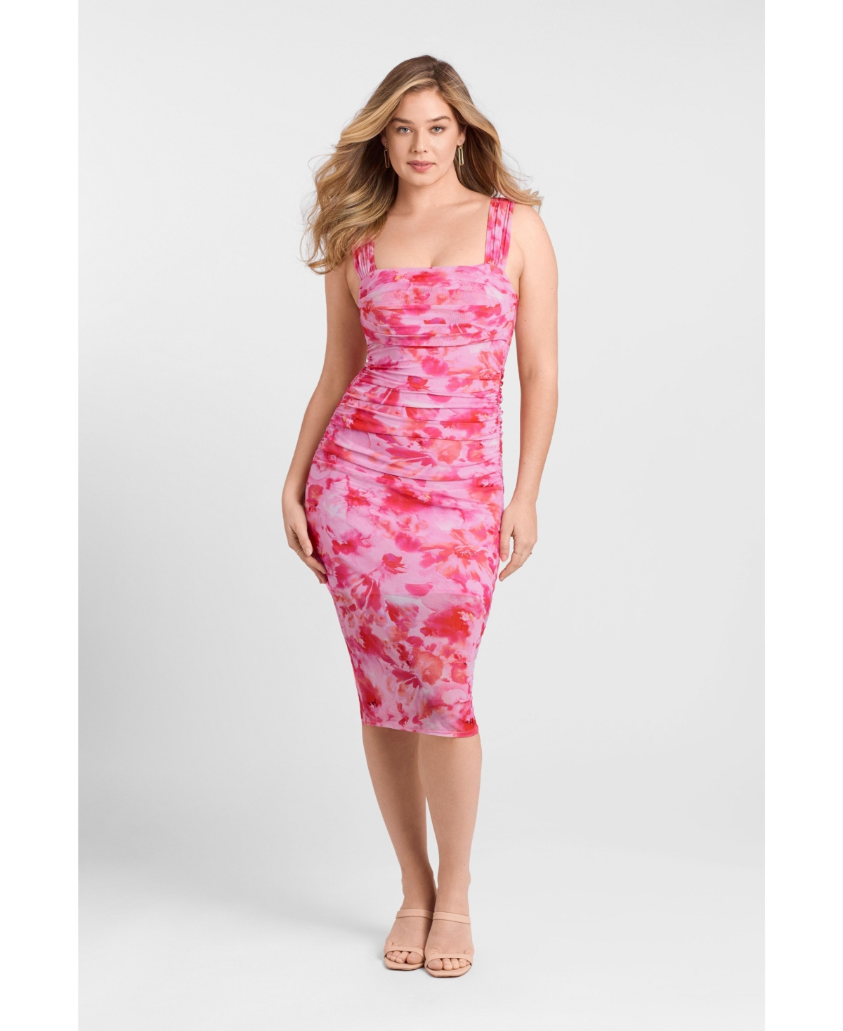 Click here for S3 Apparel Womens Draped Mesh Sculpting Midi Dress... prices