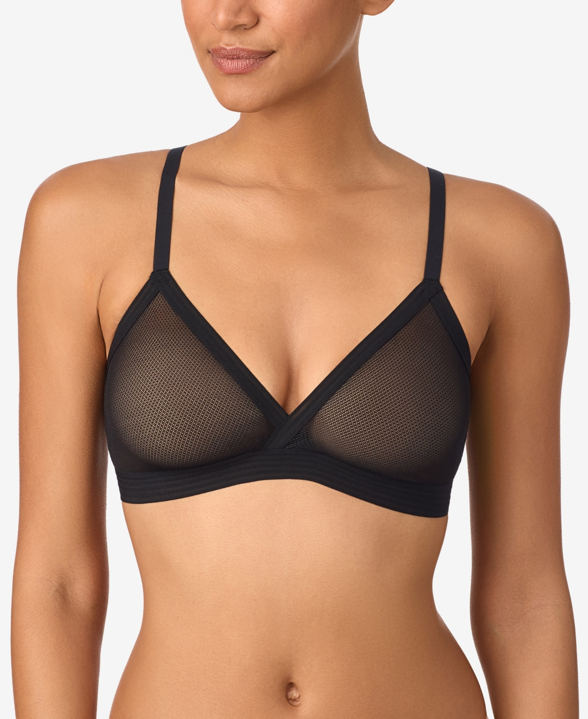 Click here for Dkny Sheer Stripe Bralette DK7626 - Black prices