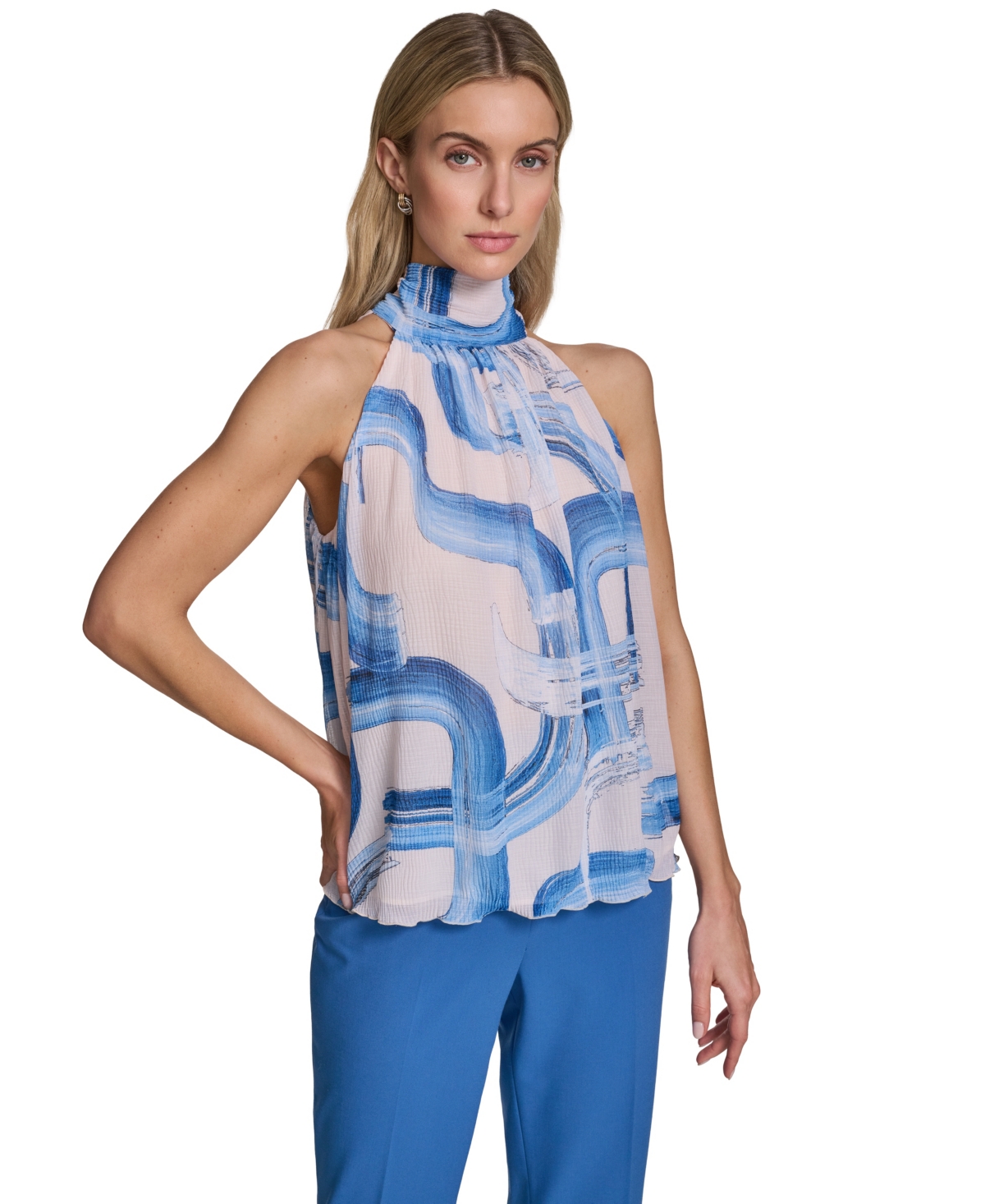 Click here for Calvin Klein Womens Sleeveless Pleated Top - Breez... prices