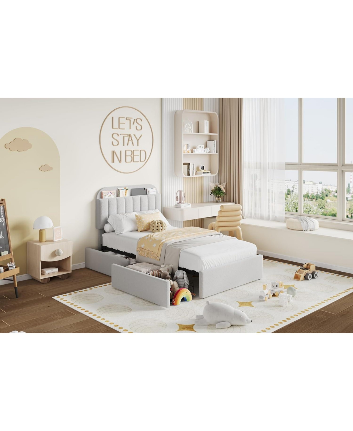 Click here for gaomon Bed Frame with Storage Headboard  Kids Bed... prices