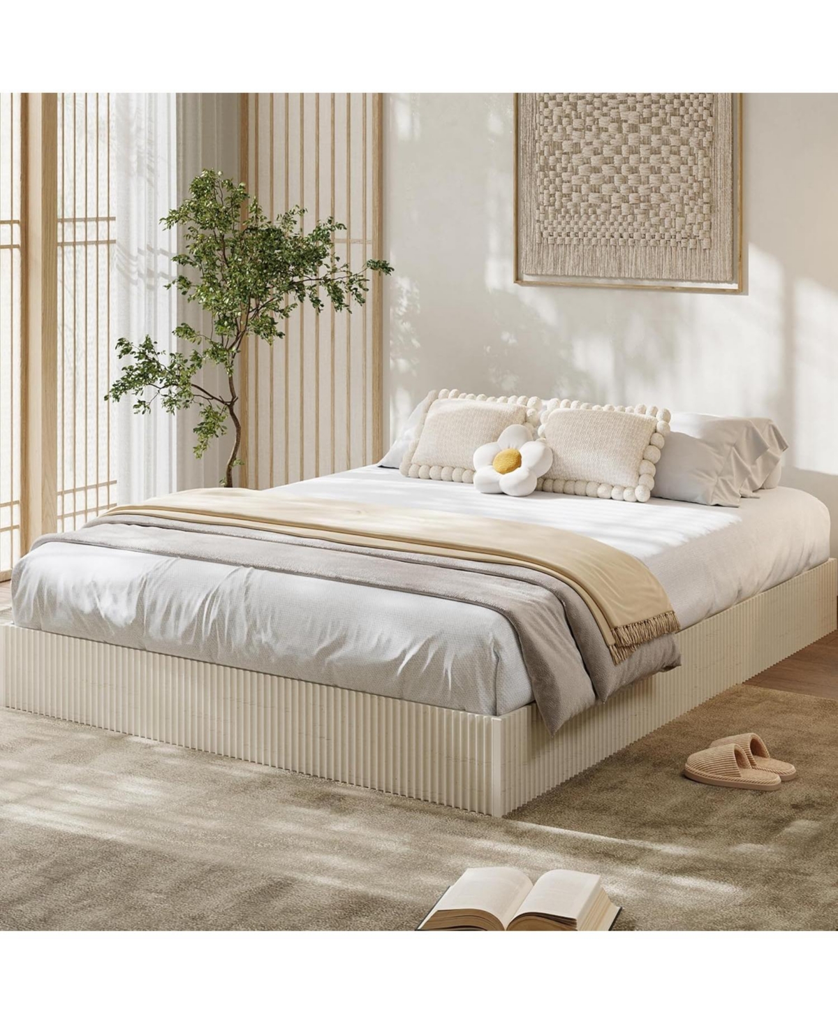 Click here for gaomon Bed Frame  Wood Platform Bed with Fluted De... prices