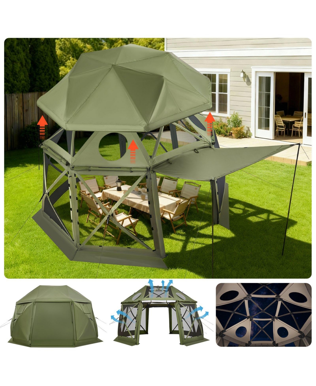 Click here for Mecale 13 x 13 Ft Pop-Up Spherical Gazebo Screen T... prices