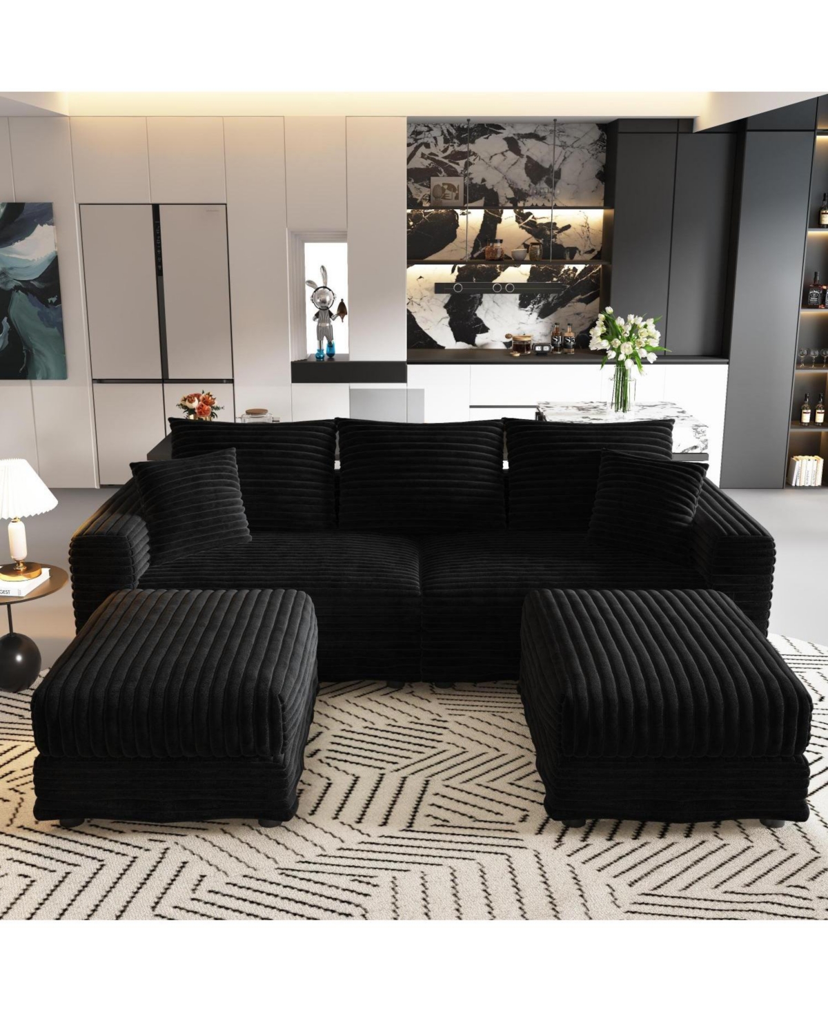 Click here for Streamdale Furniture Plush Corduroy 3-Seat Sofa w/... prices