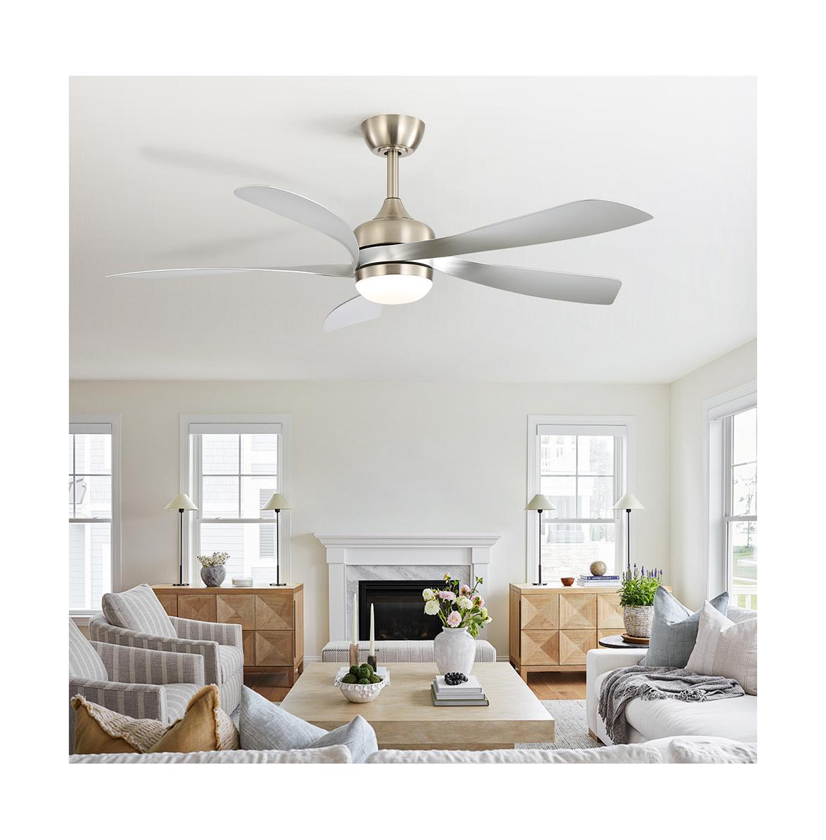 Click here for 52-inch Modern Sand Nickel 5-Blade Ceiling Fan wit... prices