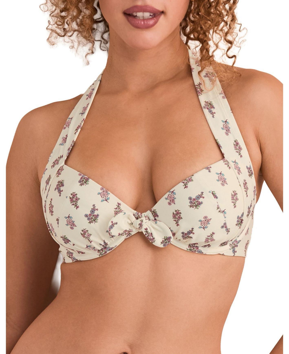 Click here for Adore Me Womens Shelbie Swimwear Top - Floral beig... prices