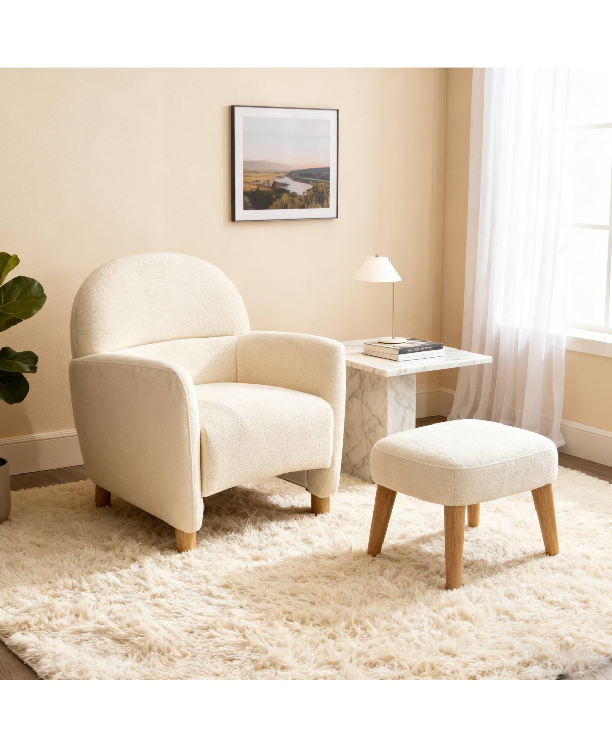 Click here for Boyel Living Modern Lazy Chair with Ottoman  Uphol... prices