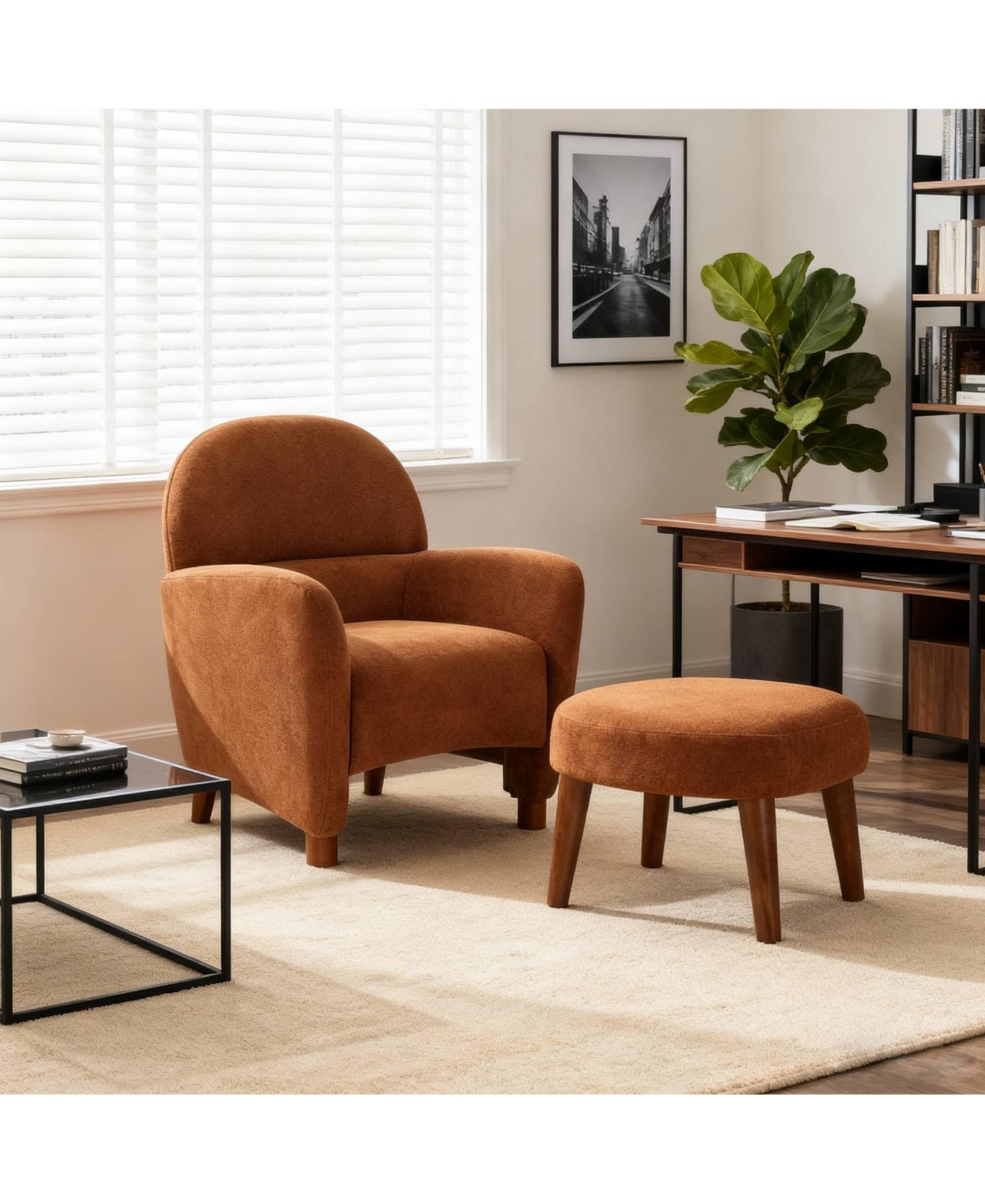 Click here for Boyel Living Modern Lazy Chair with Ottoman  Uphol... prices