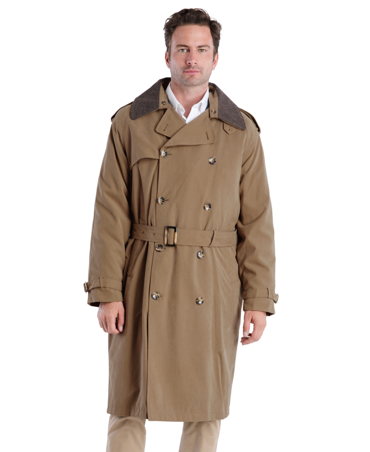 Click here for Men Classic Fit Iconic Belted Trench Raincoat - Br... prices