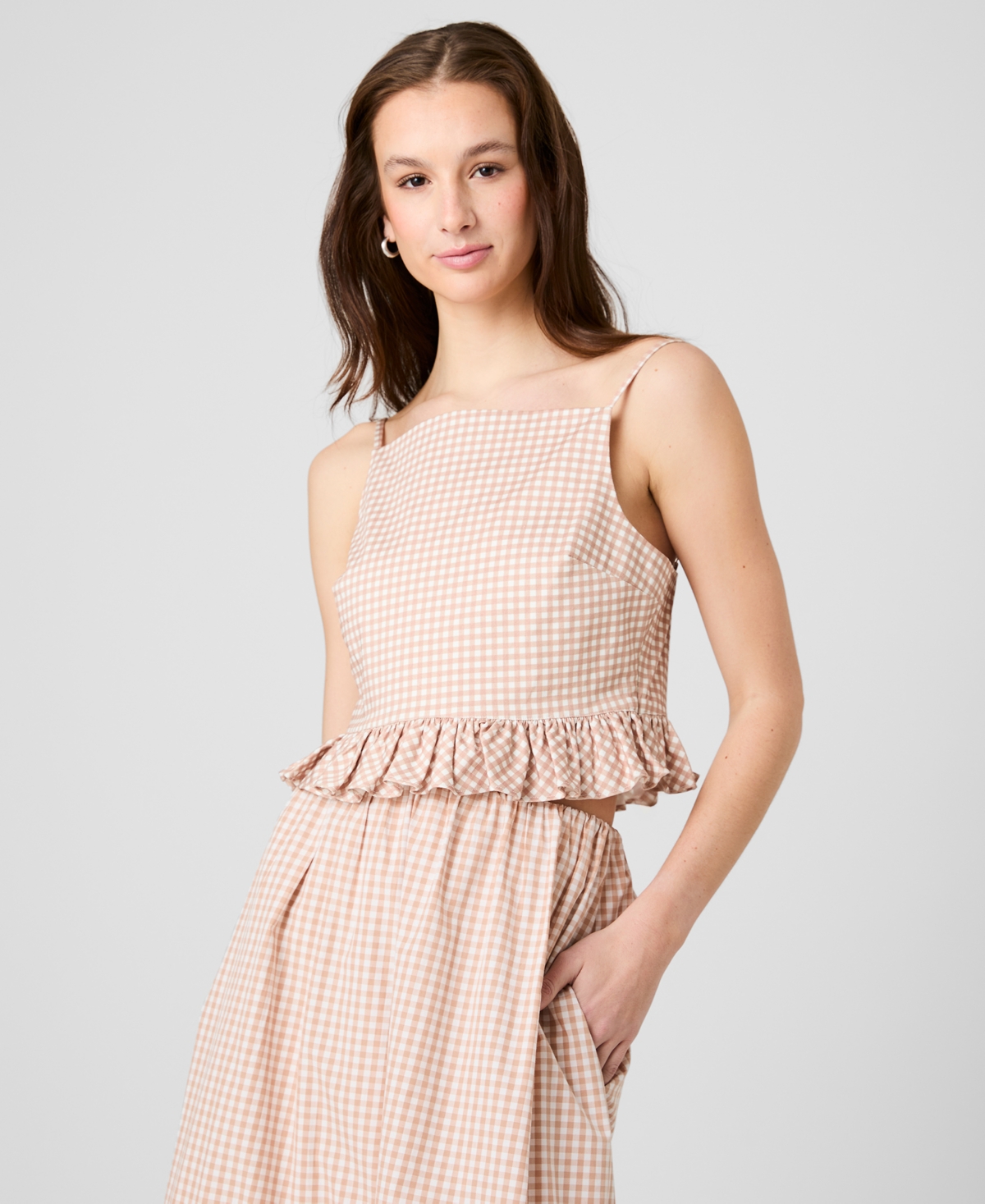 Click here for French Connection Womens Lilah Stretch Gingham Top... prices
