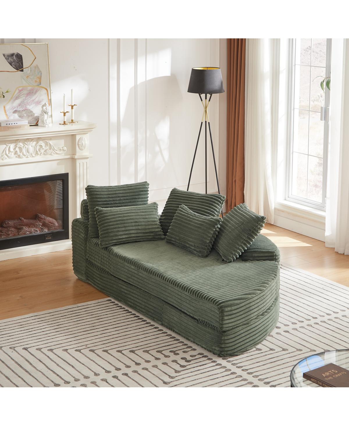 Click here for Streamdale Furniture 78.5-Inch Corduroy Semi-Circu... prices