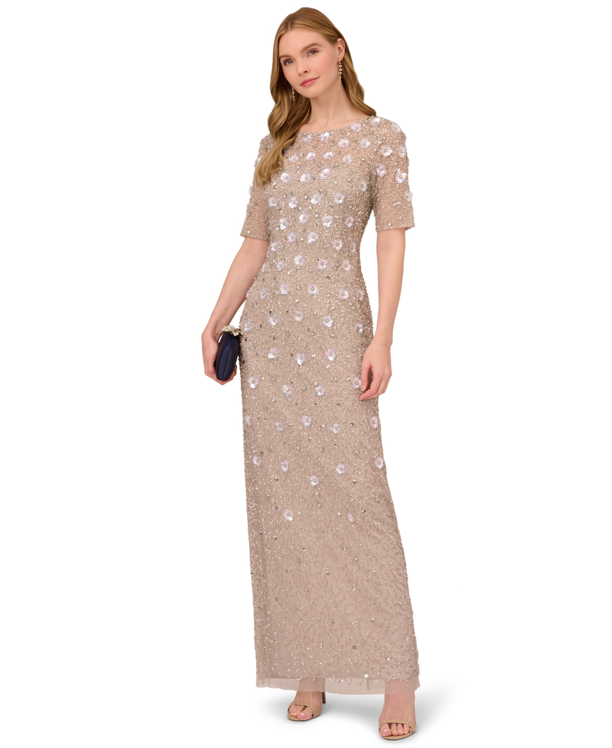 Click here for Adrianna Papell Embellished Floral Sheath Dress -... prices