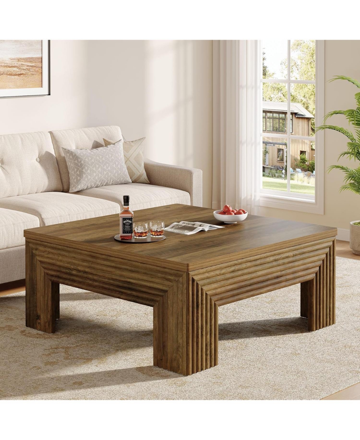 Click here for Tribesigns Square Coffee Table for Living Room  39... prices