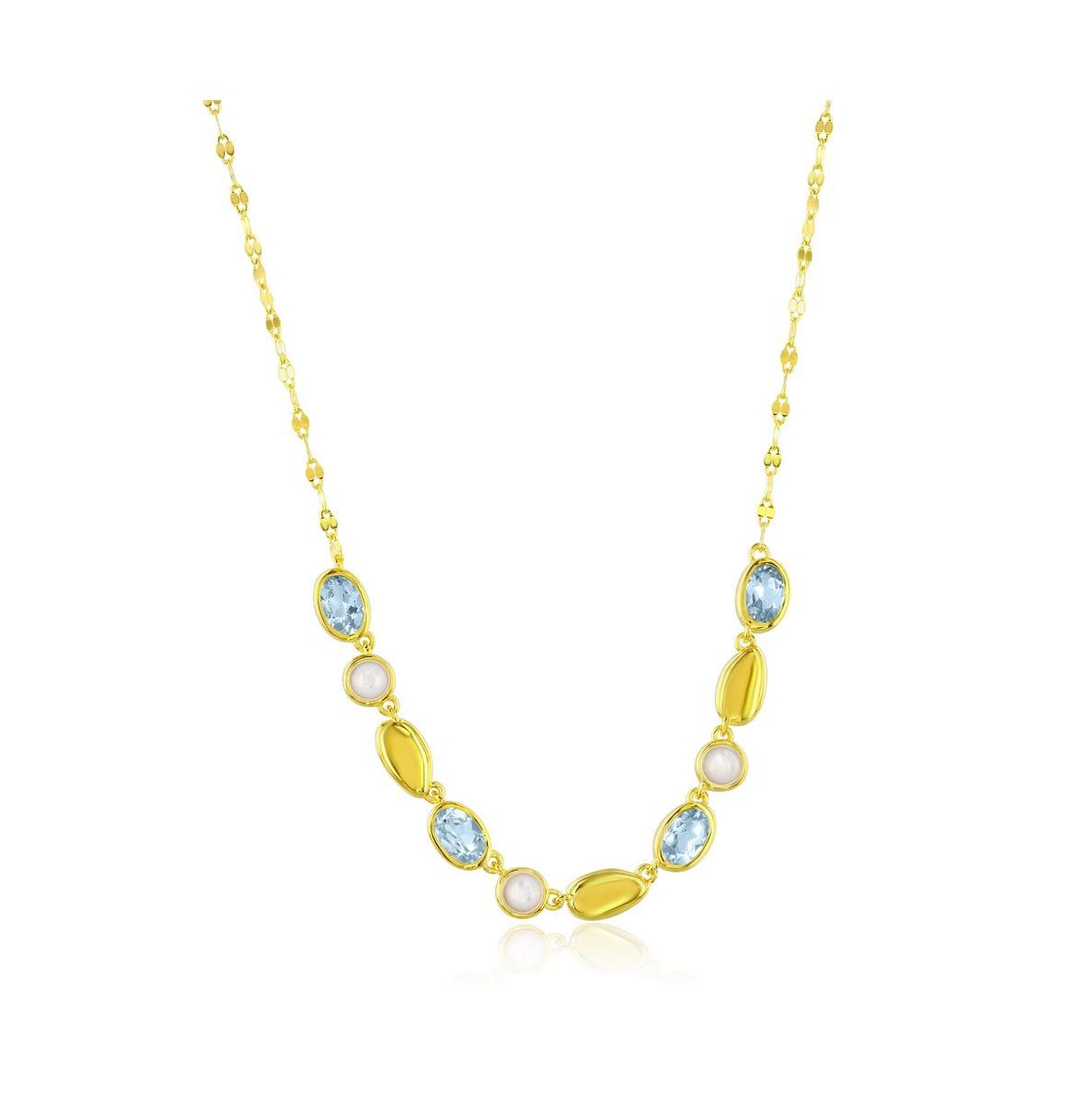 Click here for Simona Sterling   Round Mop & Oval Sky Topaz Gem w... prices