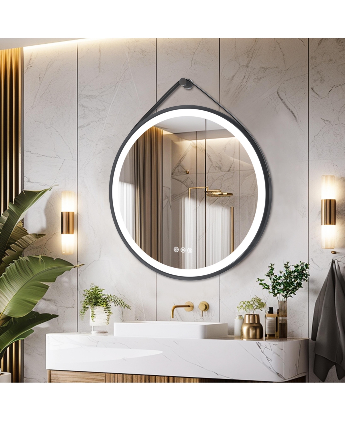 Click here for Luvodi 24" Black Circle Hanging Vanity Mirror... prices