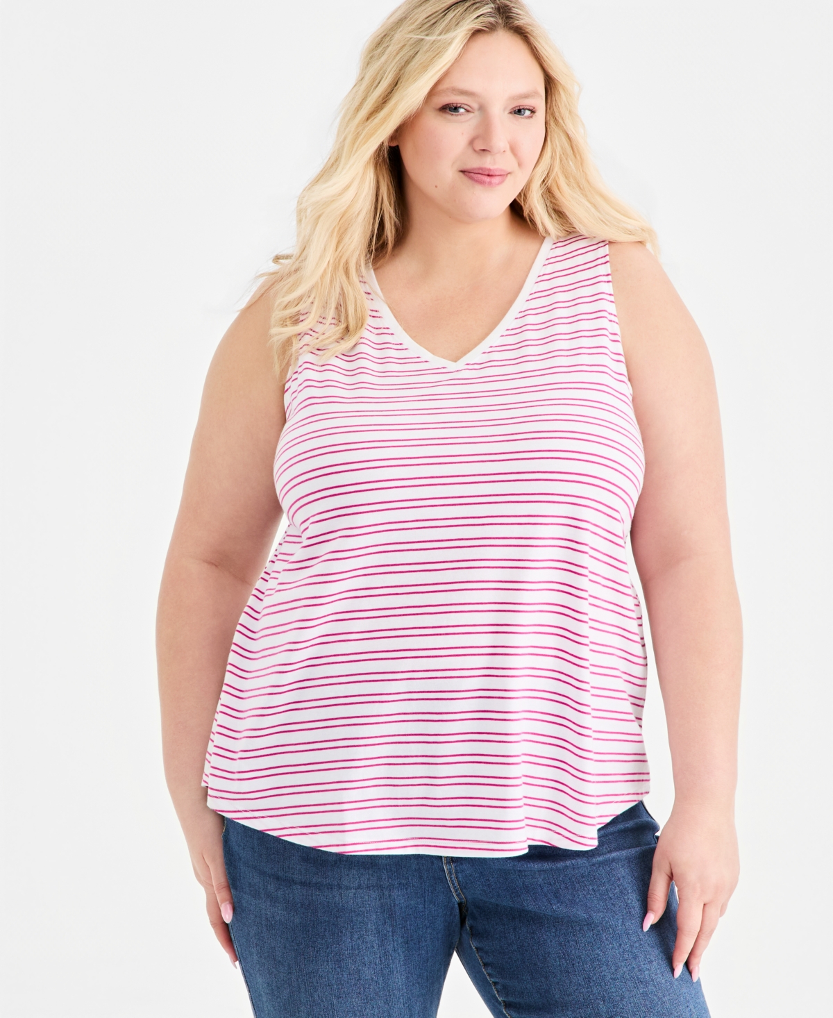 Click here for Style & Co Plus Size Striped V-Neck Tank Top  Macy... prices