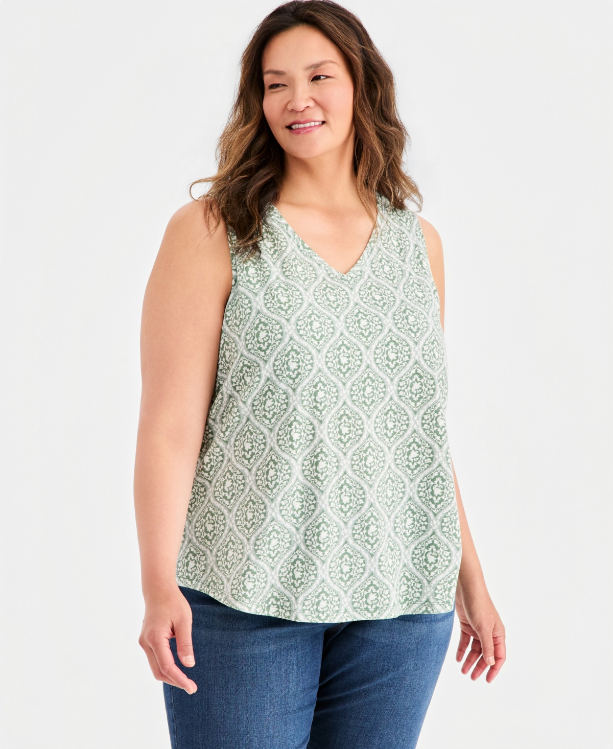 Click here for Style & Co Plus Size Printed V-Neck Tank Top  Macy... prices
