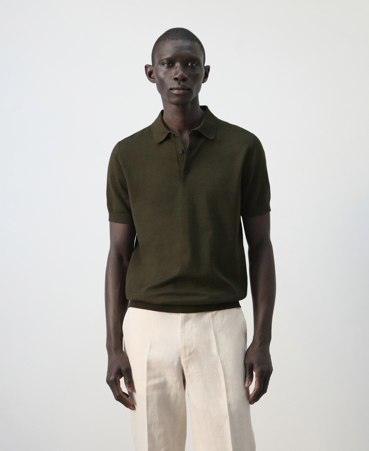 Click here for Mango Mens Cotton Fine-Knit Polo Shirt - Chocolate prices