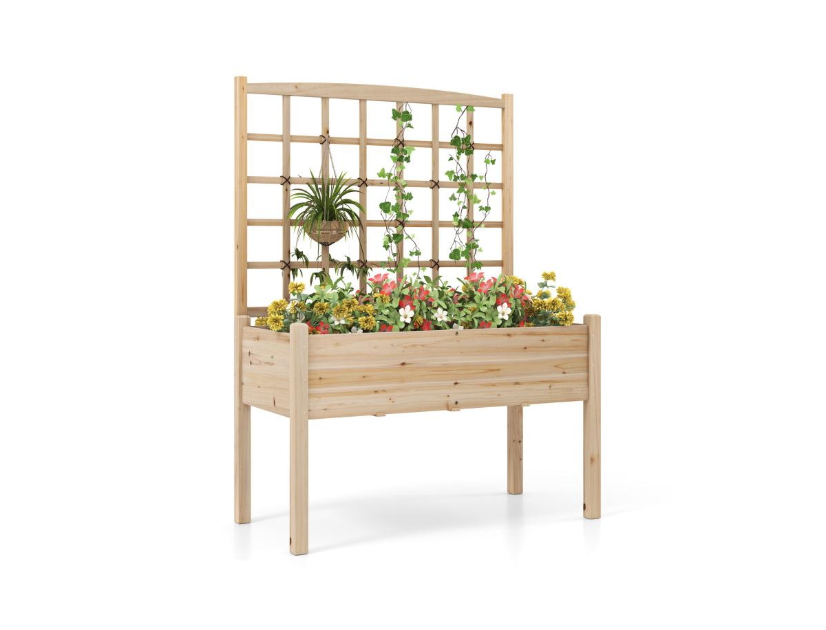 Click here for Slickblue Elevated Garden Planter with Lattice and... prices
