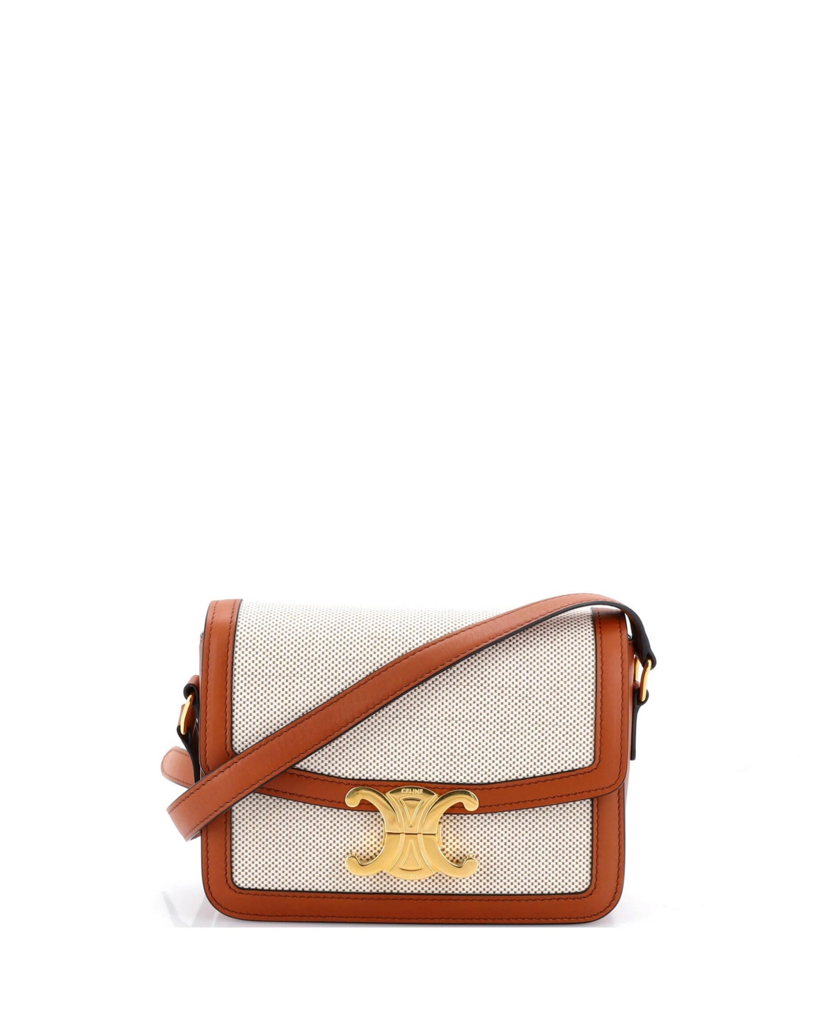 Click here for Pre-Owned Celine Teen Triomphe Shoulder Bag Canvas... prices