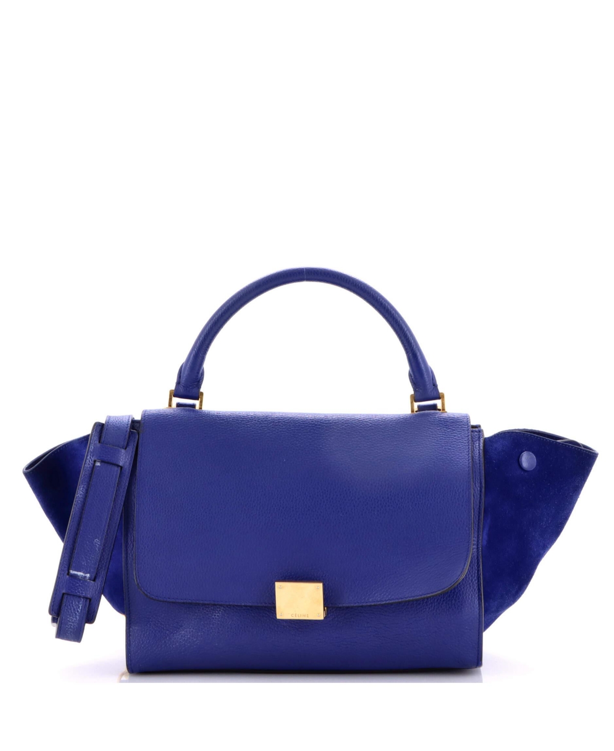 Click here for Pre-Owned Celine Small Trapeze Bag Leather - Blue prices